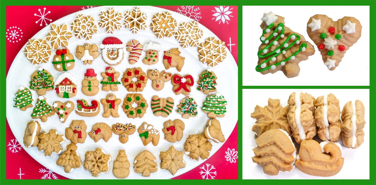 Christmas Gingerbread Spritz Cookies- with Sandwich Cookie Option ...