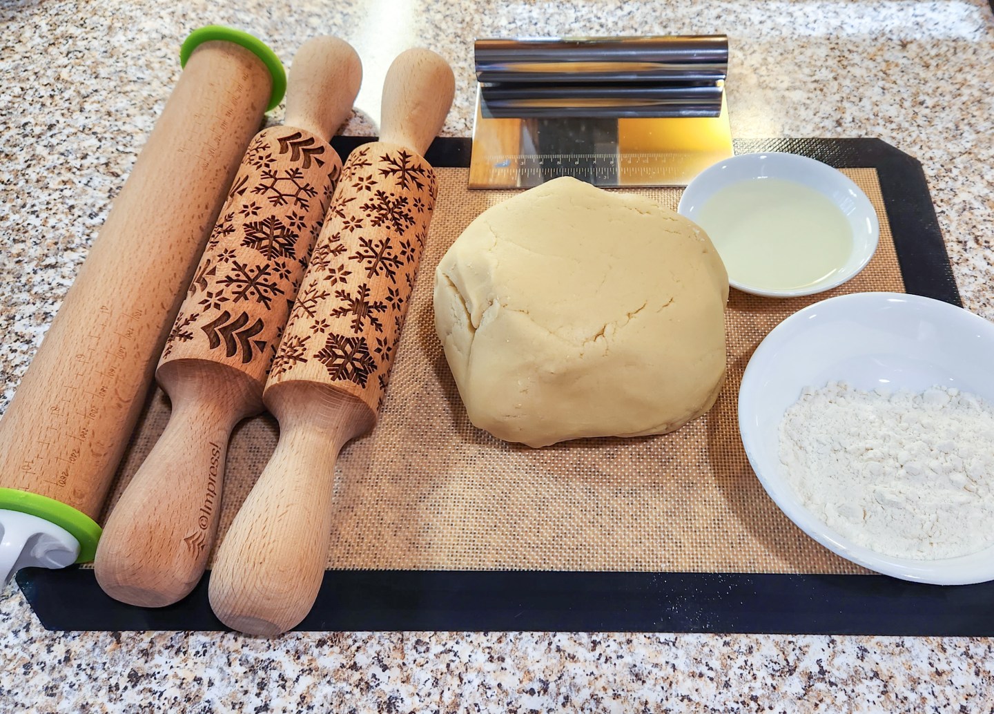 Pastel Snowflakes Cookies -with Cookie Press & Embossed Rolling pins ...