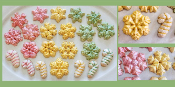 “Butter Mint” Snowflake Spritz Cookies – creative cookie press